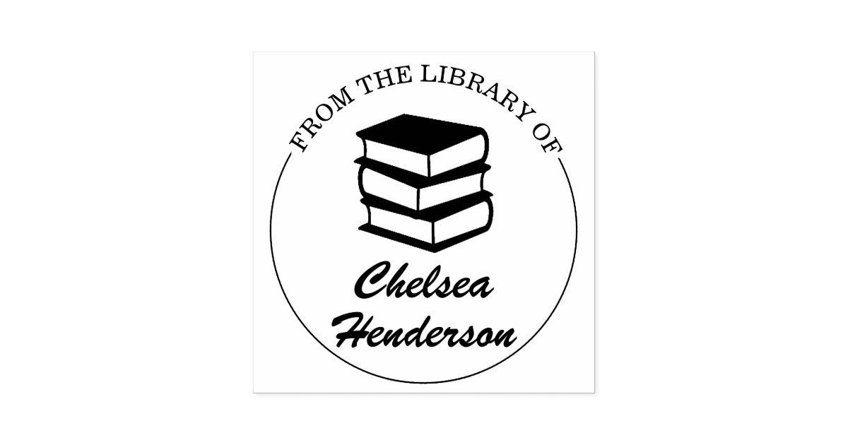 Custom Name From the Library Rubber Stamp | Zazzle