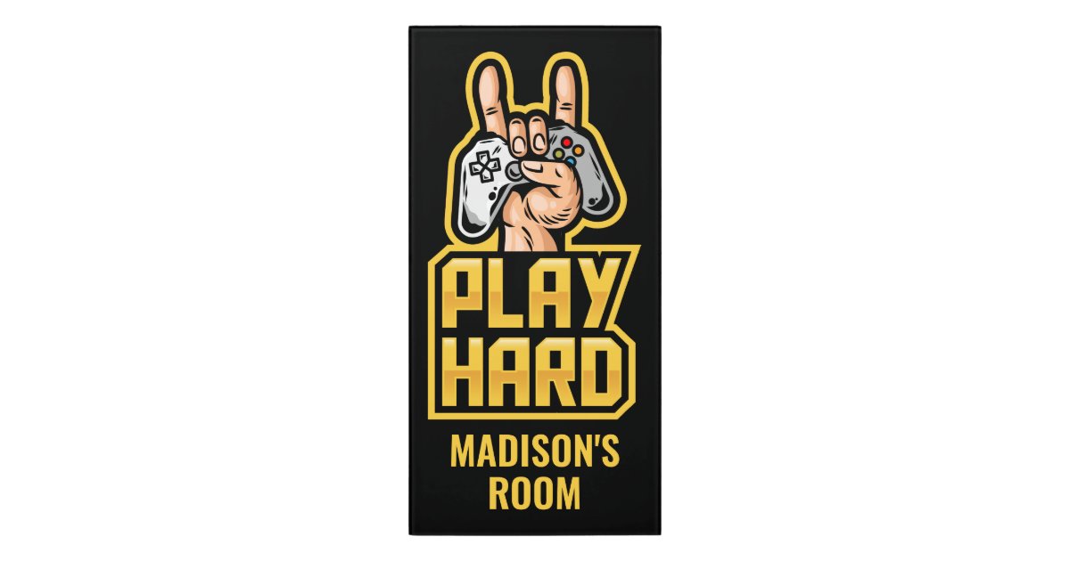 Custom name Gamer Door Sign | Zazzle