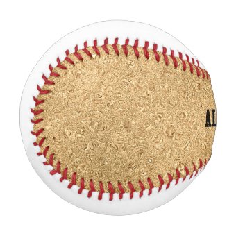 Custom Name Gold Glitter Foil Sparkle Baseball | Zazzle