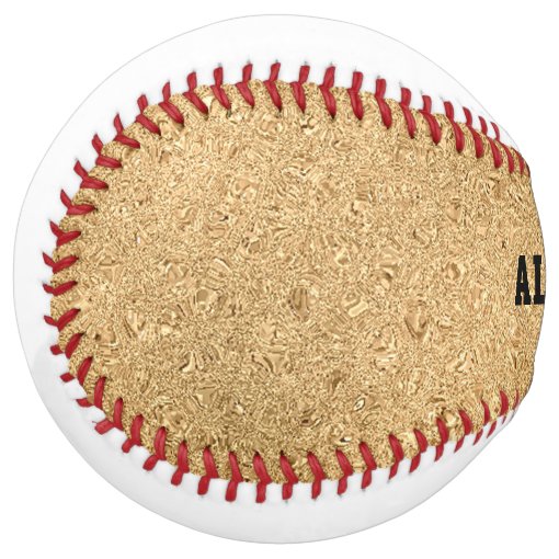 Custom Name Gold Glitter Sparkle Foil Softball | Zazzle