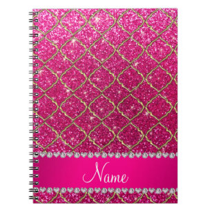 Hot Pink Glitter Notebooks & Journals | Zazzle