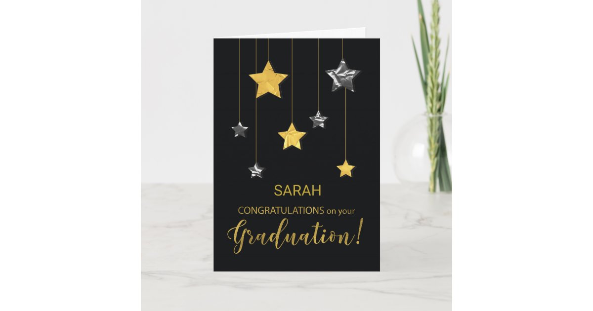 Custom Name Graduation Congratulations Gold Card | Zazzle
