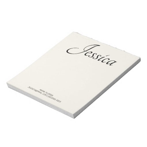 Custom Name Handwritten Script Contact Info Notepad | Zazzle