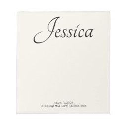 Custom Name Handwritten Script Contact Info Notepad | Zazzle
