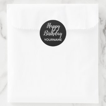 Custom NAME Happy Birthday Party Classic Round Sticker | Zazzle