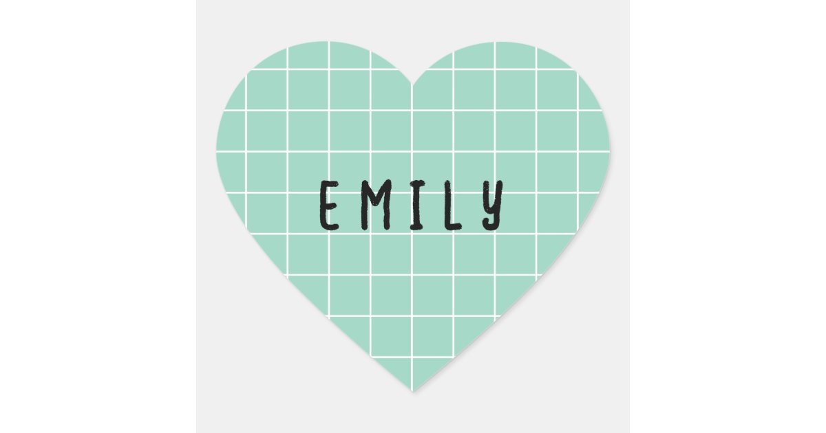 Custom Name Heart Shaped Graph Line Stickers | Zazzle
