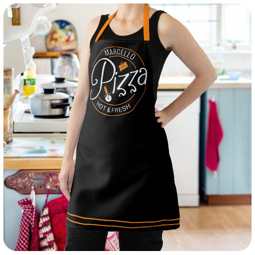 Custom NAME Hot Fresh Italian Pizza Pizzeria Apron | Zazzle