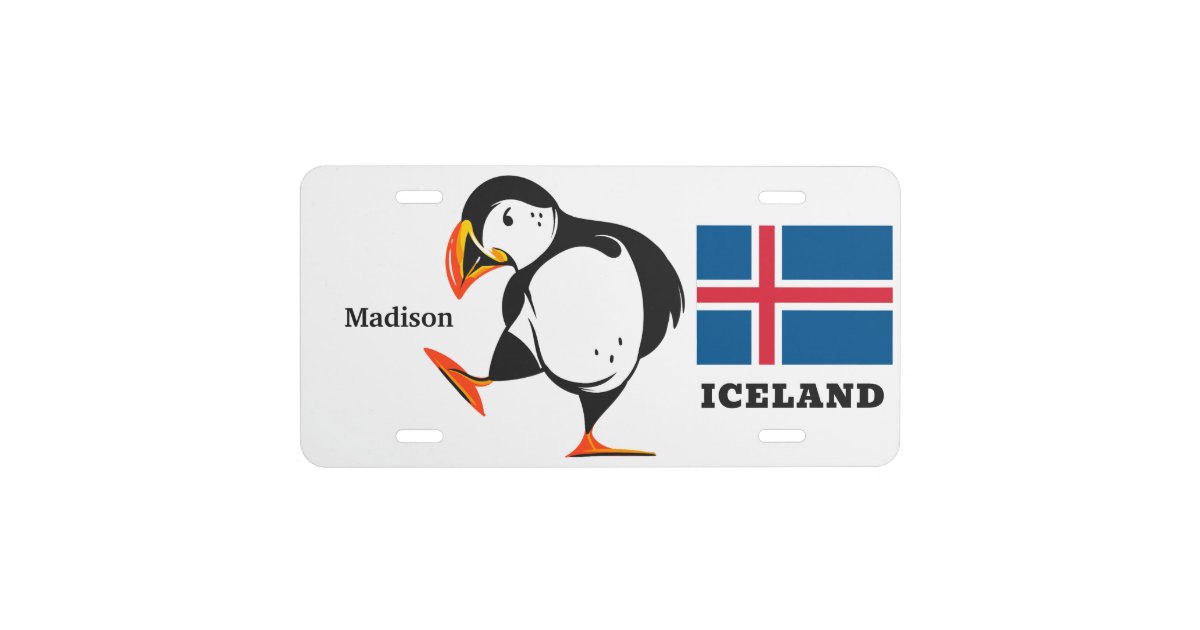 Custom Name Iceland License Plate | Zazzle