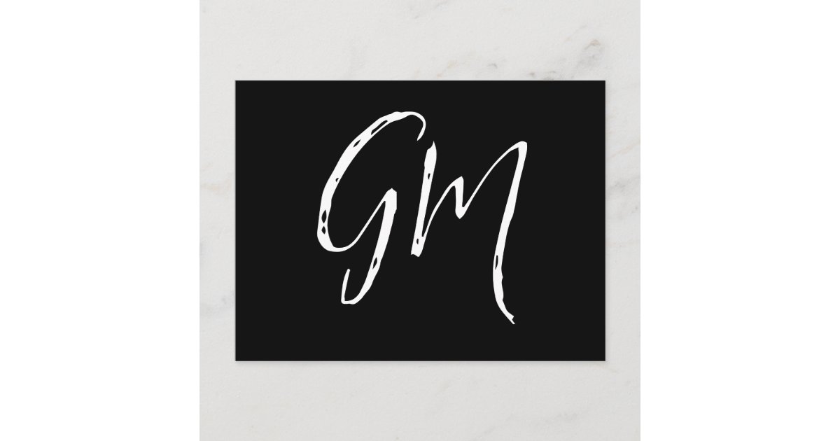 Custom name Initials personalized two letters Postcard | Zazzle