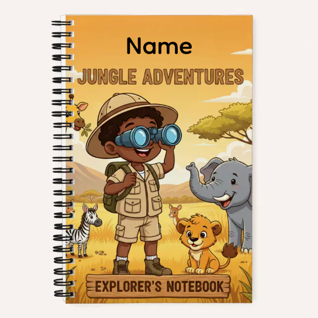 Custom Name Jungle Adventures Notebook | Zazzle
