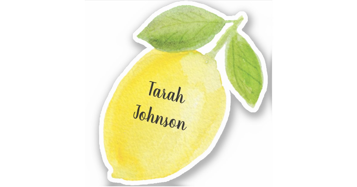 Custom Name Lemon Sticker | Zazzle