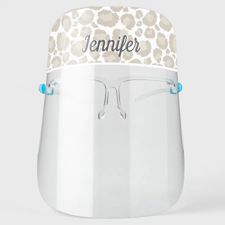 Custom Name Leopard Personalized Face Shield | Zazzle