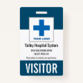 Custom Name & Logo Hospital Visitor Pass ID Badge | Zazzle