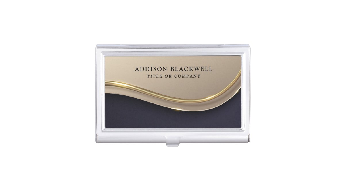 Custom Name Luxury Black Gold Business Card Case | Zazzle