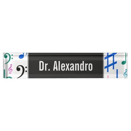 Custom Name; Many Colorful Music Notes and Symbols Name Plate | Zazzle.com