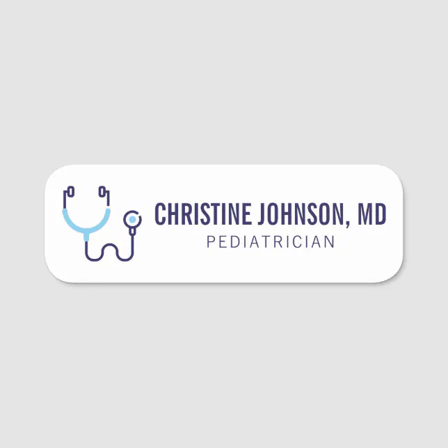 Custom Name | Medical Stethoscope | Doctor Nurse Name Tag | Zazzle