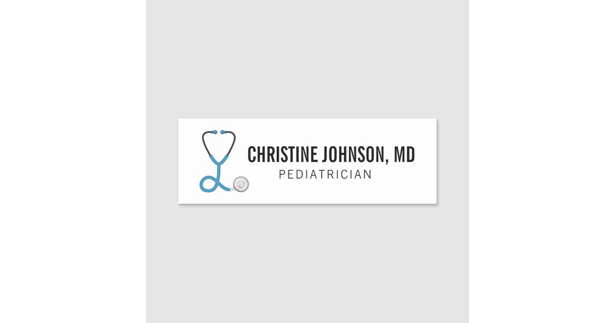 Custom Name | Medical Stethoscope | Doctor Nurse Name Tag | Zazzle