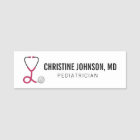 Custom Name | Medical Heartbeat | Doctor Nurse Name Tag | Zazzle.com