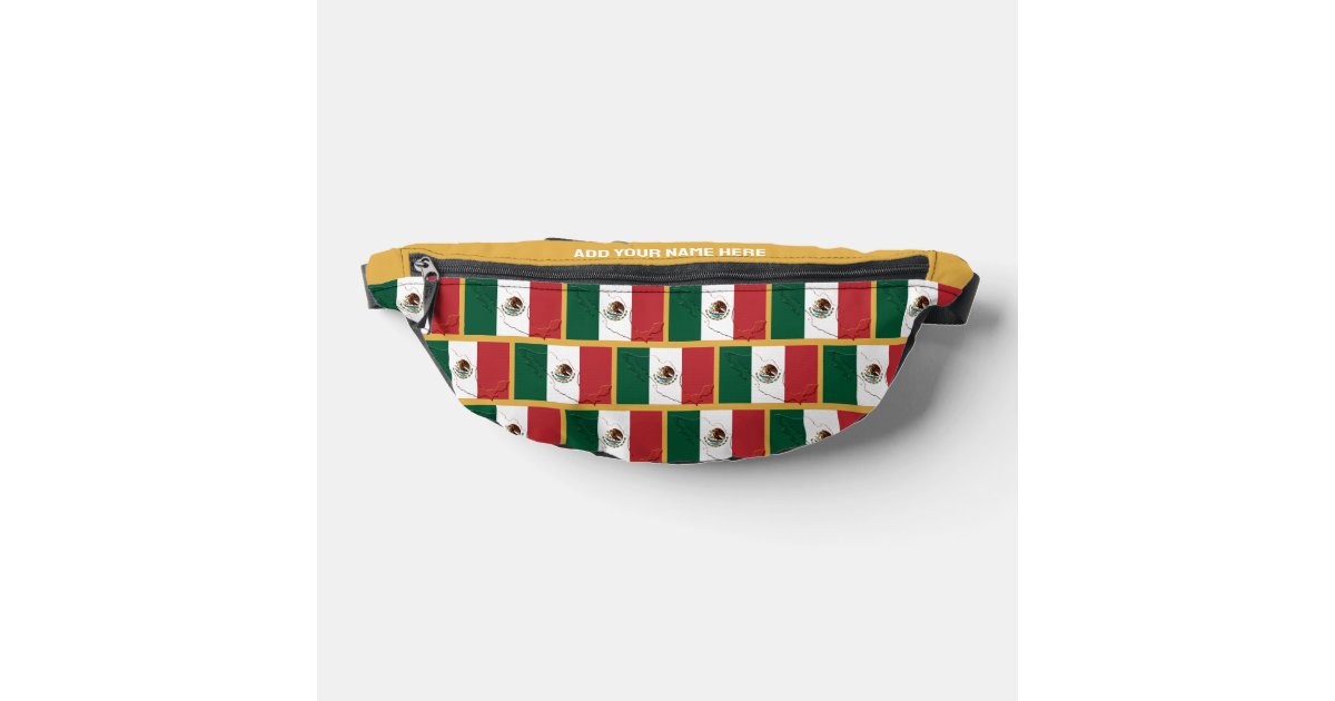 Custom Name MEXICAN FLAG OF MEXICO Fanny Pack | Zazzle