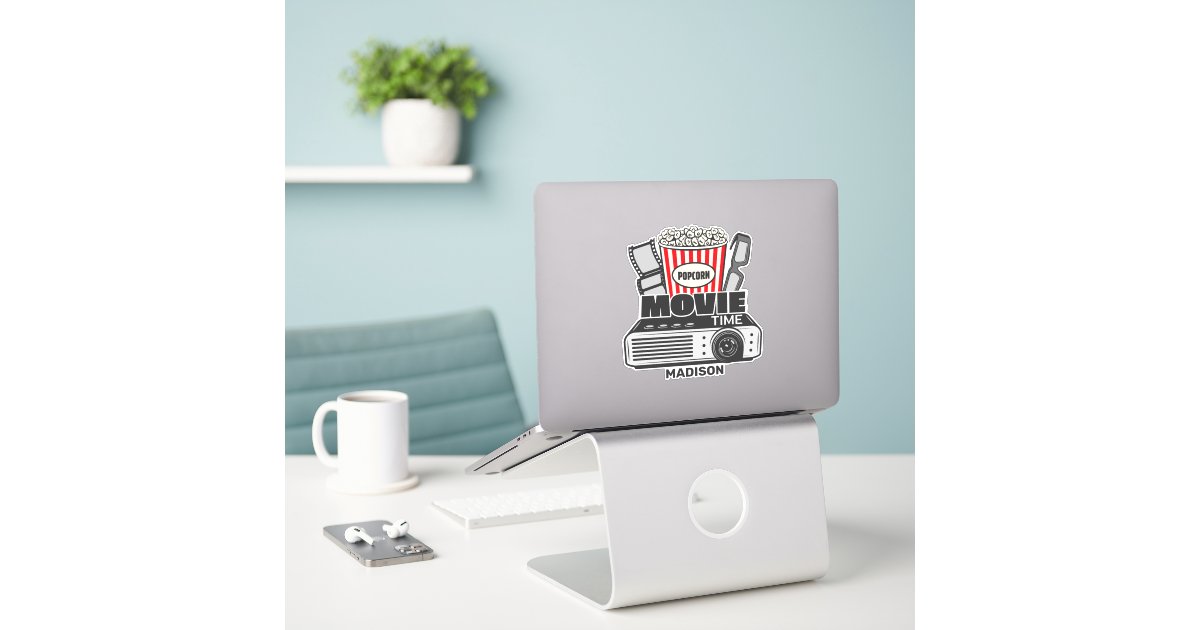 Custom Name Movie Time Sticker | Zazzle