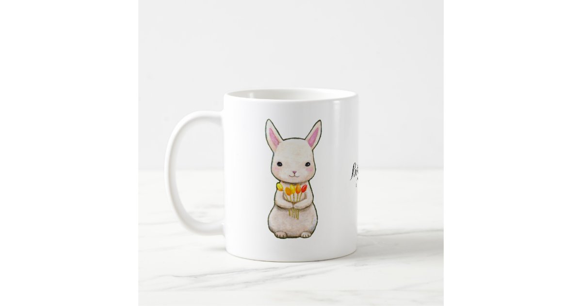 Custom Name mug with Cute Bunny Rabbit Graphic | Zazzle