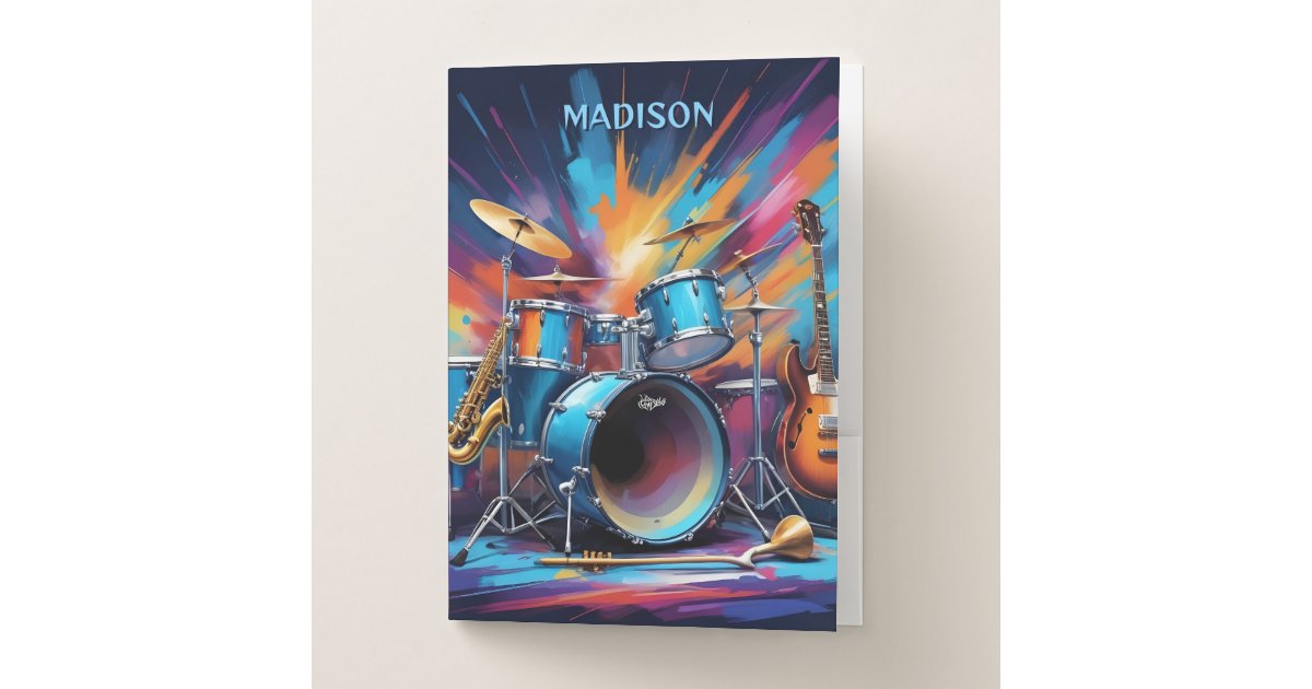 Custom Name Musical Instruments Pocket Folder | Zazzle