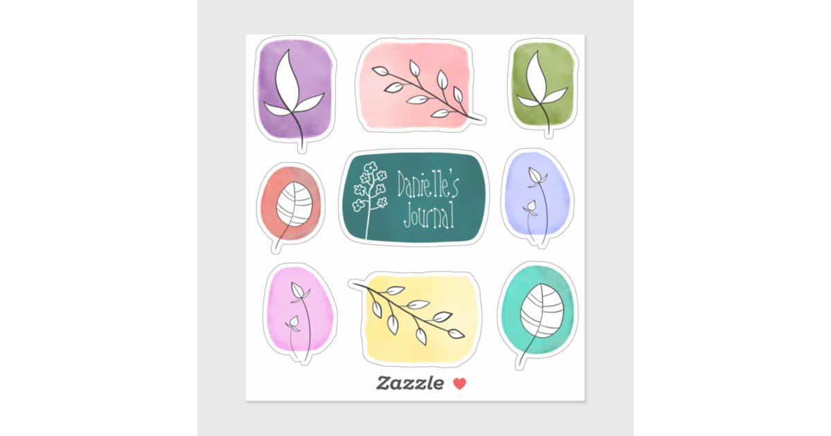 Custom Name Nature Journal Stickers | Zazzle