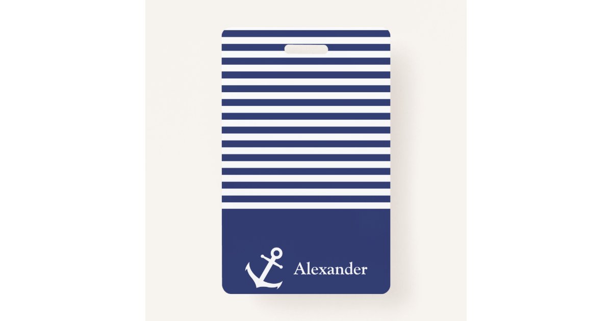 Custom Name Nautical Anchor Badge | Zazzle