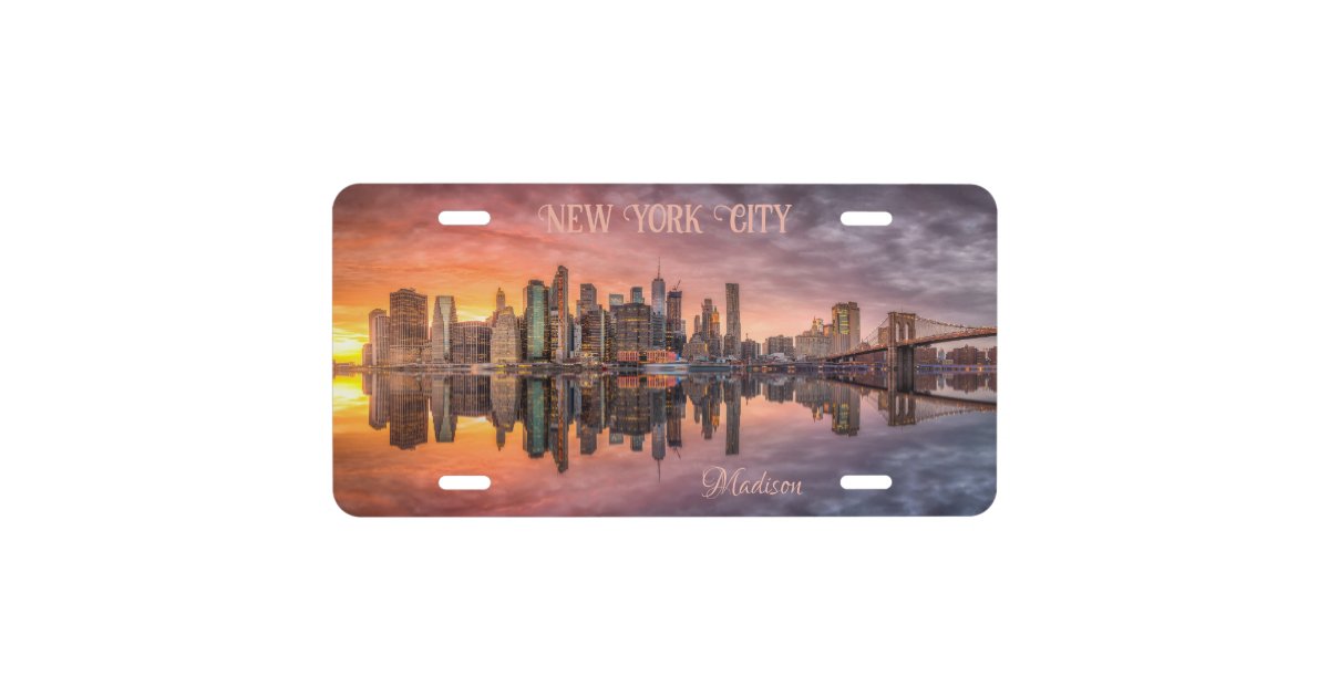 Custom Name New York City Skyline License Plate | Zazzle