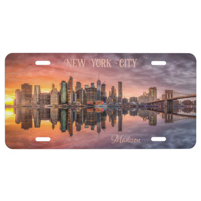 Custom Name New York City Skyline License Plate | Zazzle