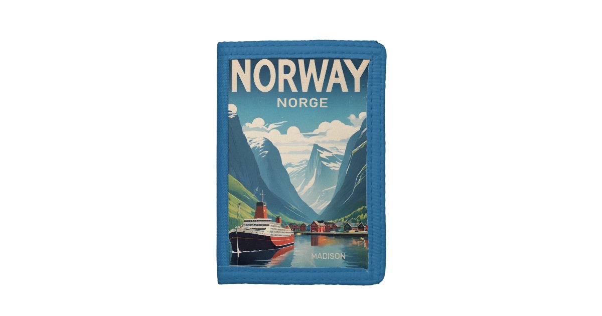 Custom Name Norway Trifold Wallet | Zazzle