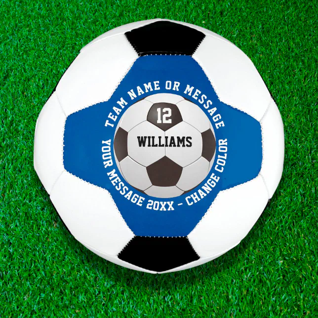 Custom Name Number Team Name Soccer Ball | Zazzle