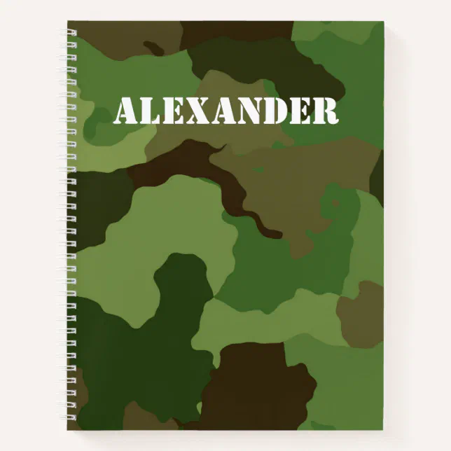 Custom Name on Camouflage Background Notebook | Zazzle