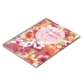 Custom Name On Colorful Flower Pattern Watercolor Notebook | Zazzle