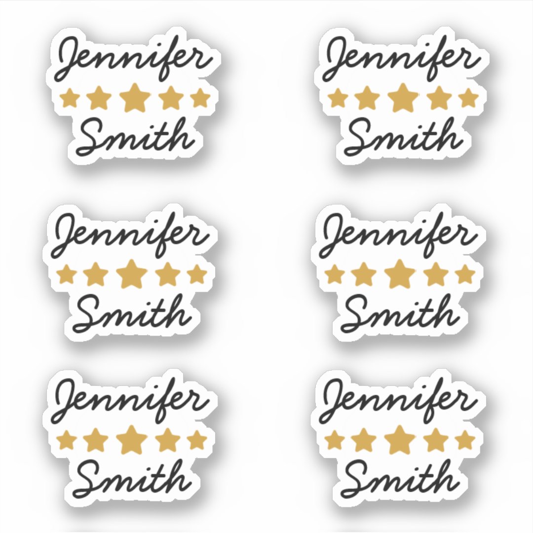 Custom Name Personalized Contour Stickers | Zazzle