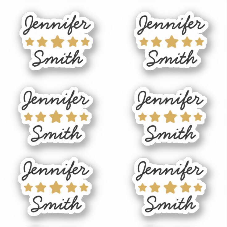 Custom Name Personalized Contour Stickers | Zazzle