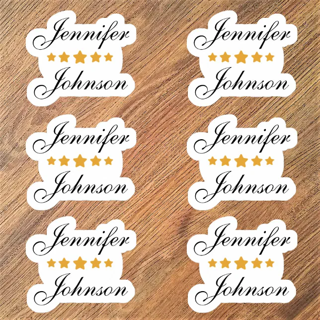 Custom Name Personalized Contour Stickers | Zazzle