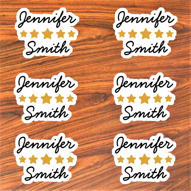 Custom Name Personalized Contour Stickers | Zazzle