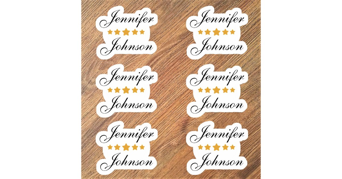 Custom Name Personalized Contour Stickers | Zazzle