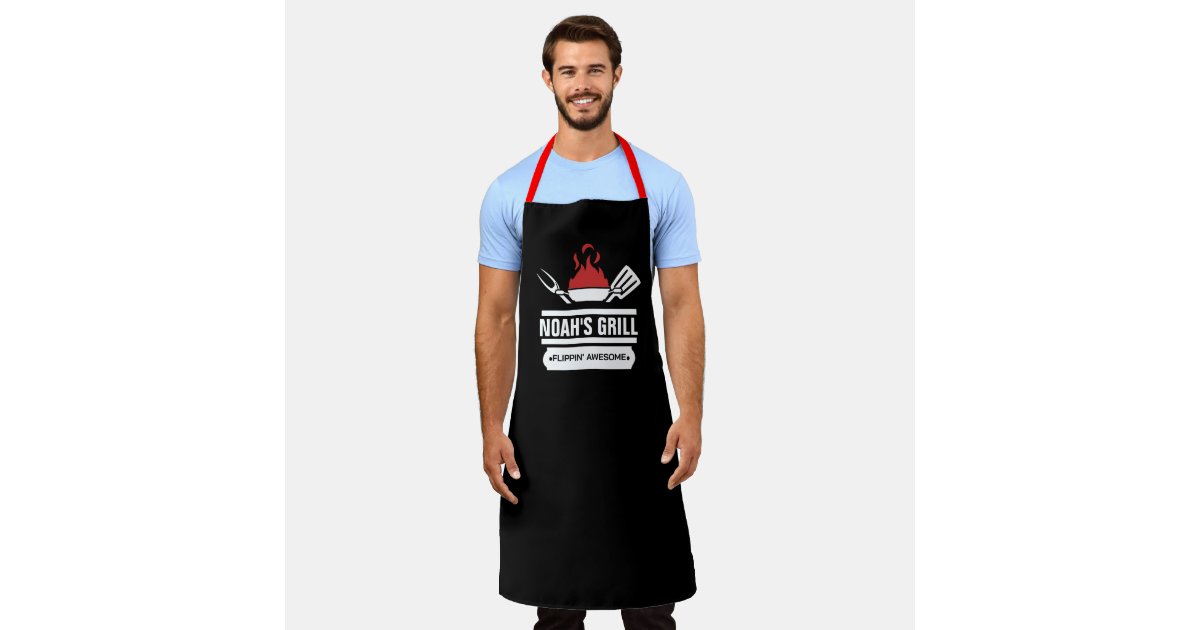 Custom Name Personalized Meme BBQ Black Chef Apron | Zazzle