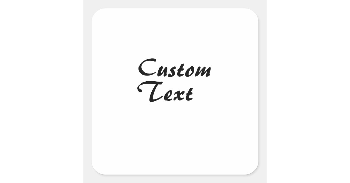 Custom Name Personalized Text Square Sticker | Zazzle