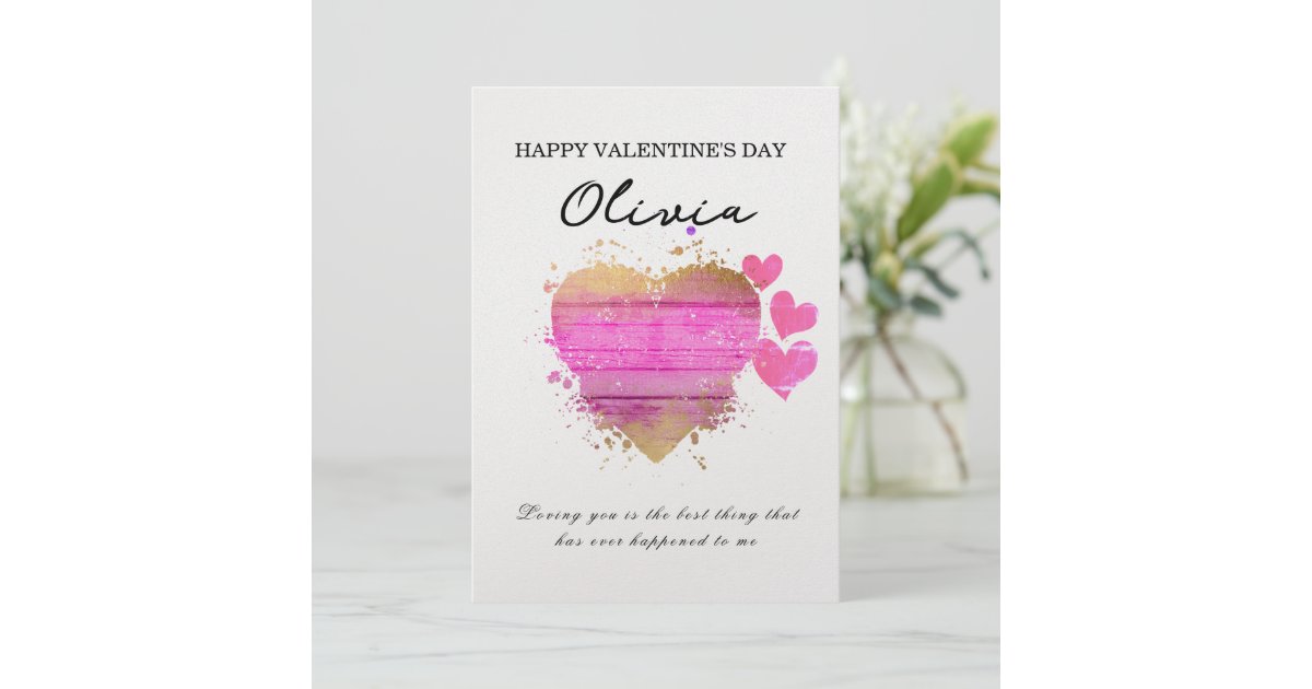 Custom Name Personalized Valentine's Day Card | Zazzle