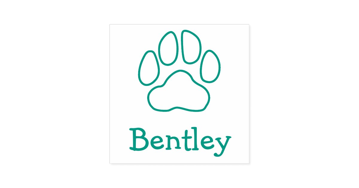Custom Name Pet Signature Paw Print Outline Self-inking Stamp | Zazzle Custom Name Pet Signature Paw Print Outline Self-inking Stamp | Zazzle