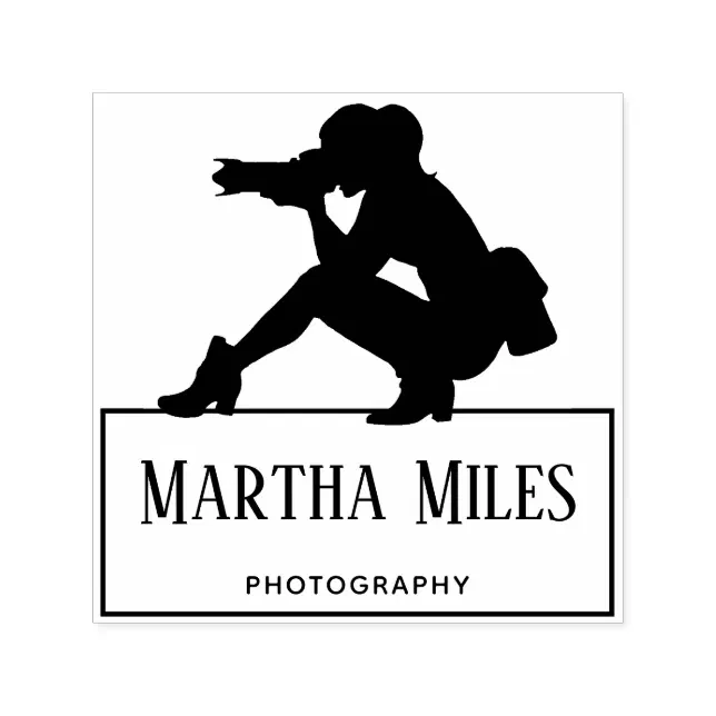 Custom Name Photography Female Photographer Logo Self-inking Stamp | Zazzle