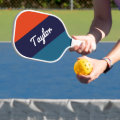 Custom Name Pickleball Paddle Striped Retro | Zazzle