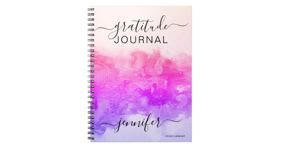 Custom Name Pink Abstract Gratitude Journal | Zazzle