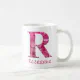 Custom Name Pink Floral Alphabet Letter "R" Mug | Zazzle