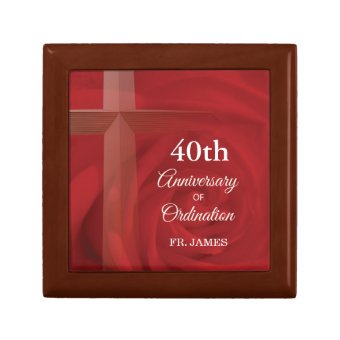 Custom Name Priest Anniversary Ordination Red Rose Gift Box | Zazzle