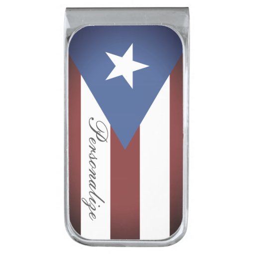 Custom name Puerto Rico flag money clip gift | Zazzle