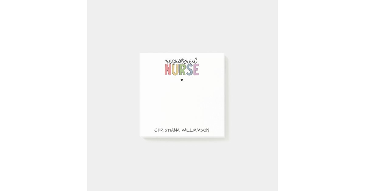 Custom Name Registered Nurse RN Nurse Graduation Post-it Notes | Zazzle
